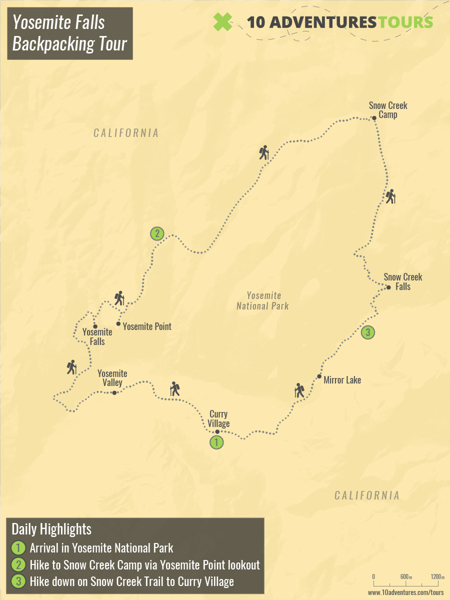 Waterfalls Yosemite National Park Map