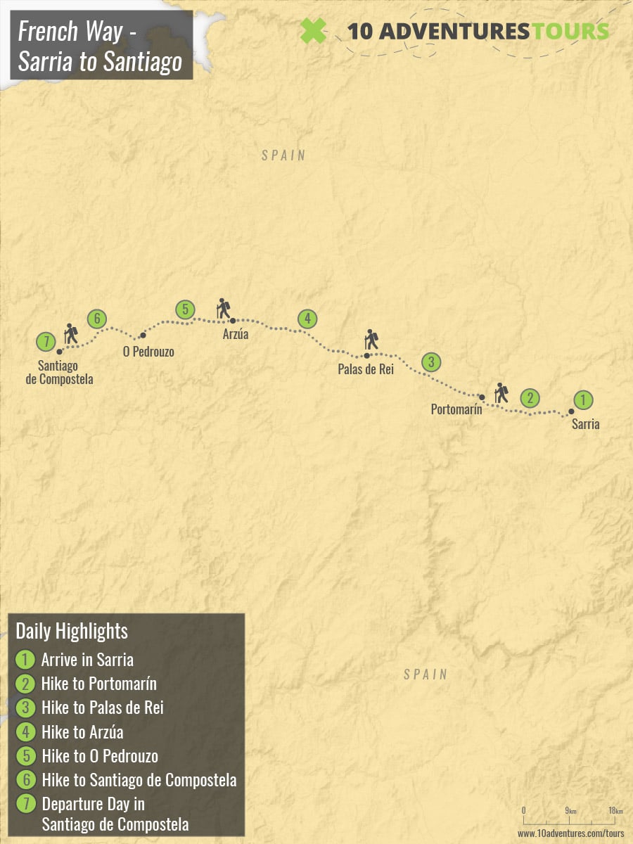 Self-guided Last 100km of the Camino de Santiago Pilgrimage